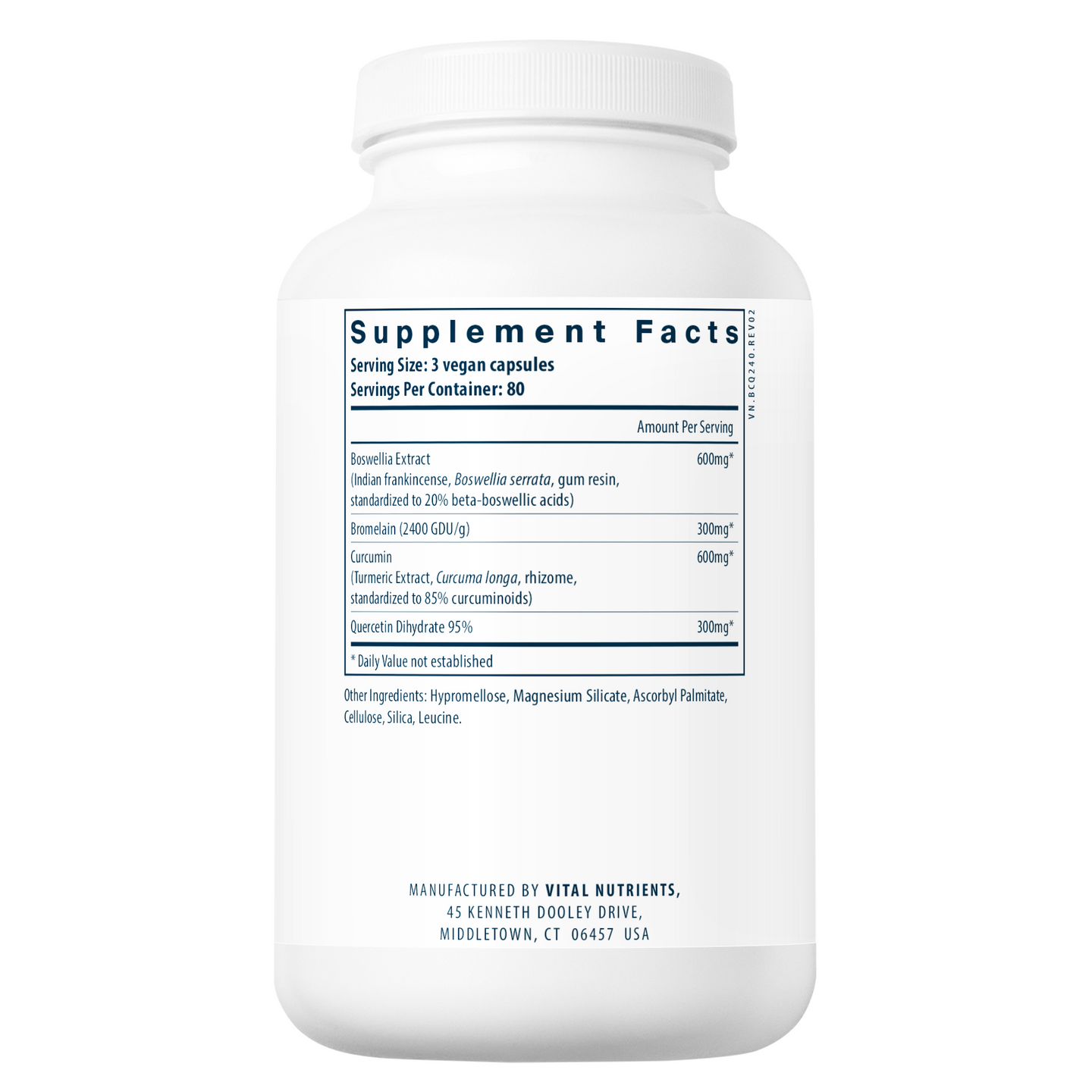 Vital Nutrients BCQ | Boswellia/Curcumin w/Quercetin & Bromelain