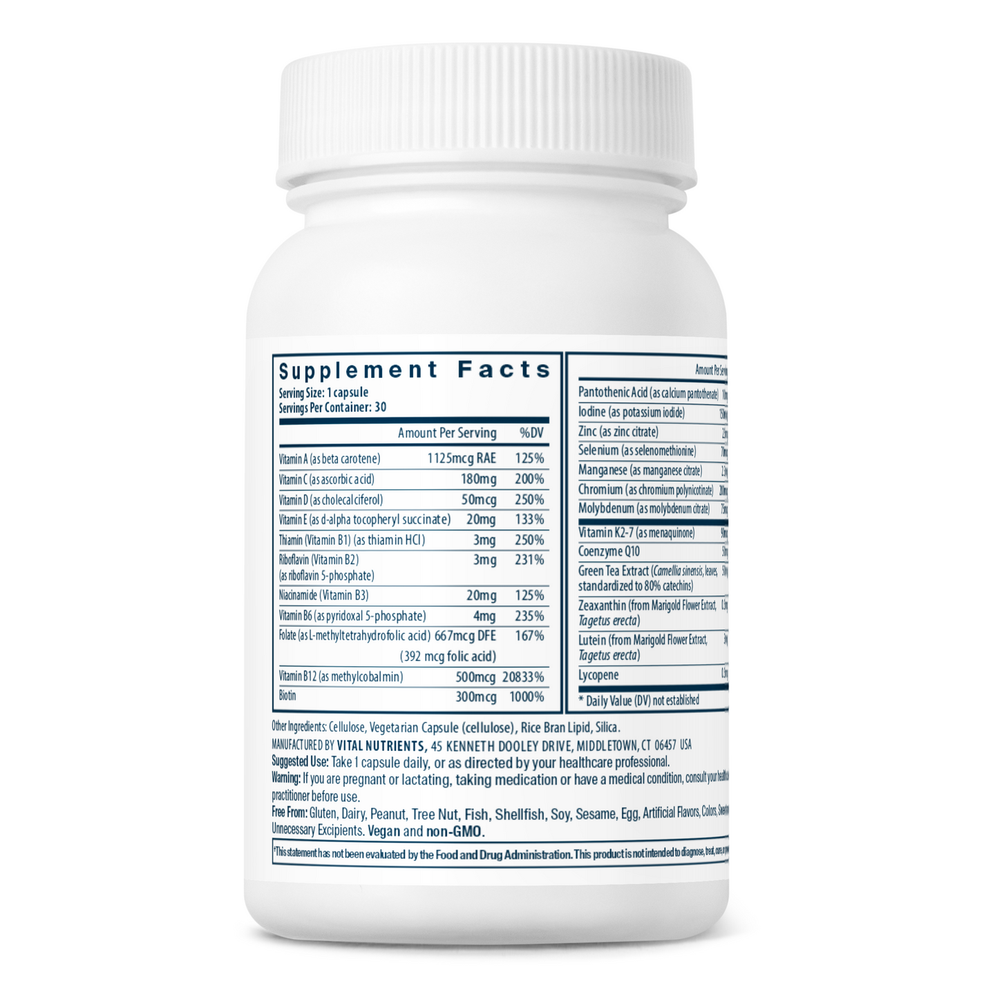 Vital Nutrients Once Daily Multivitamin | Vegan Multivitamin