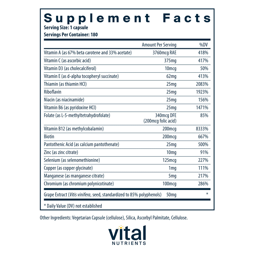 Minimal & Essential Daily Multivitamin | Vital Nutrients