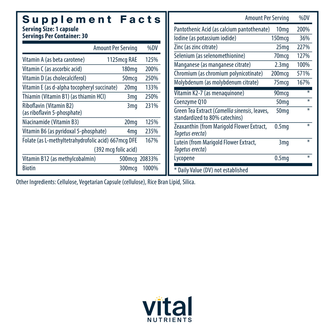 Vital Nutrients Once Daily Multivitamin | Vegan Multivitamin