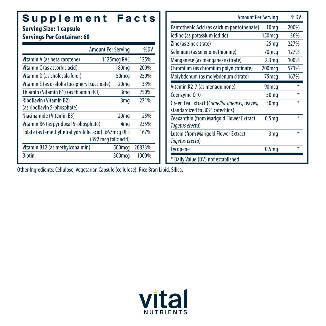 Vital Nutrients Once Daily Multivitamin | Vegan Multivitamin