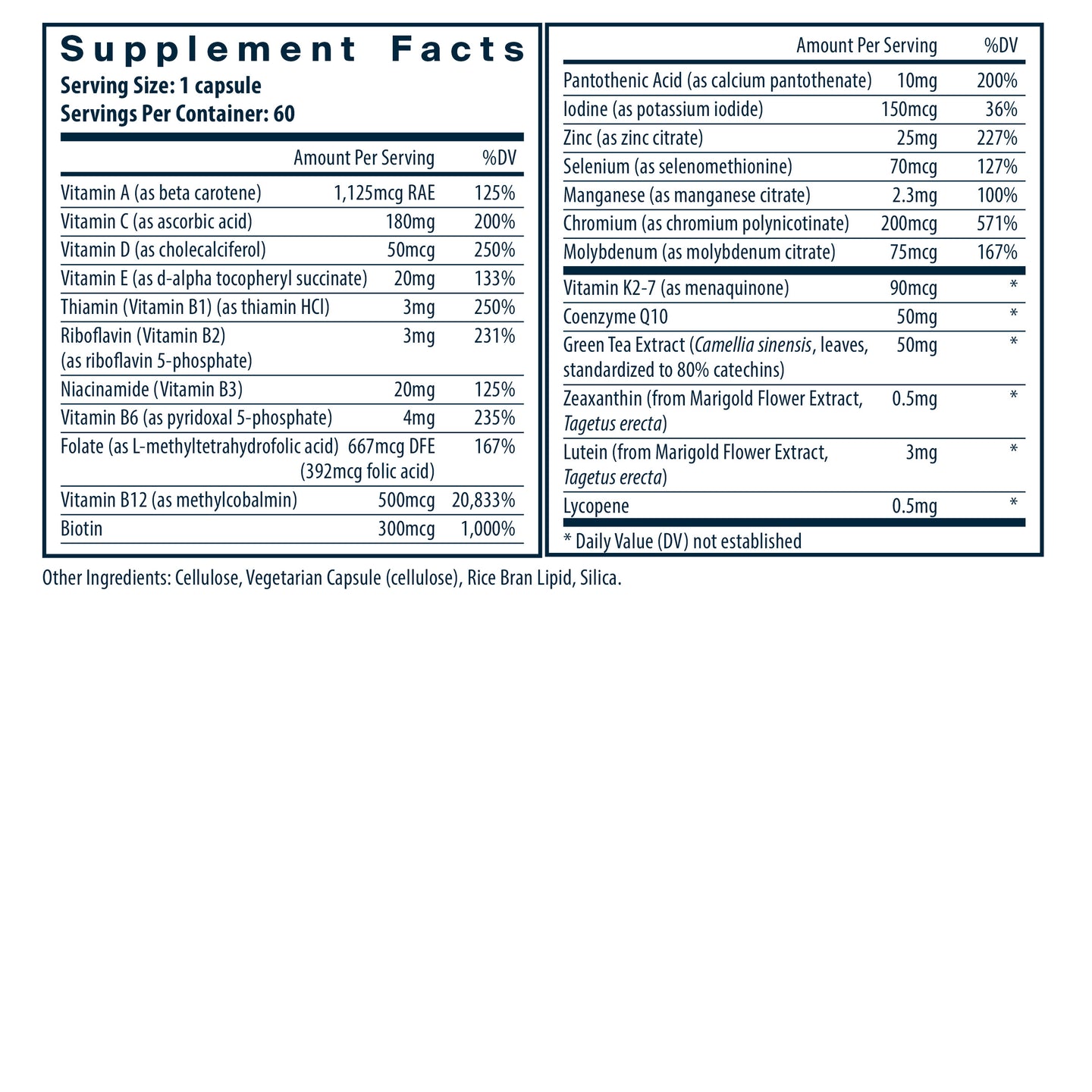 Vital Nutrients Once Daily Multivitamin | Vegan Multivitamin